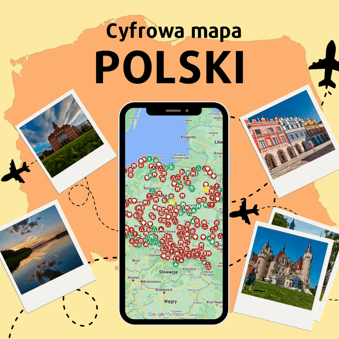 Cyfrowa mapa atrakcji - Polska - Sklep Raczejtrampki